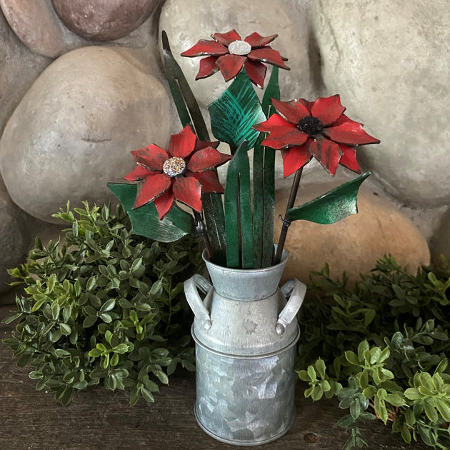 Poinsettia Milk Tin | Cut-N-Rust